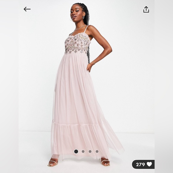 ASOS | Dresses | Asos Maya Embellished Corset Blush Tulle Maxi Dress ...